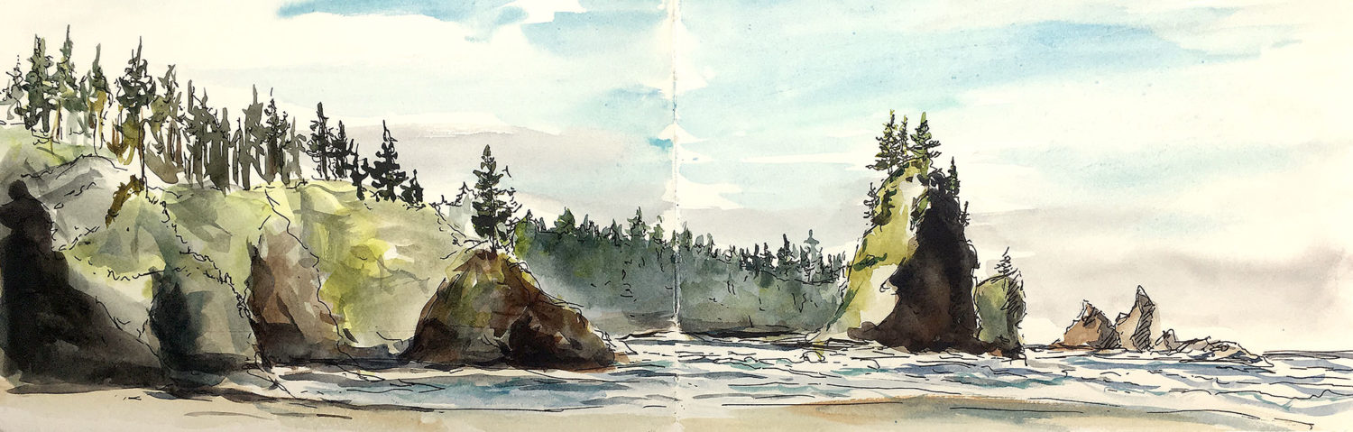 30×30 Direct Watercolor Challenge: Second Beach | Expeditionary Art